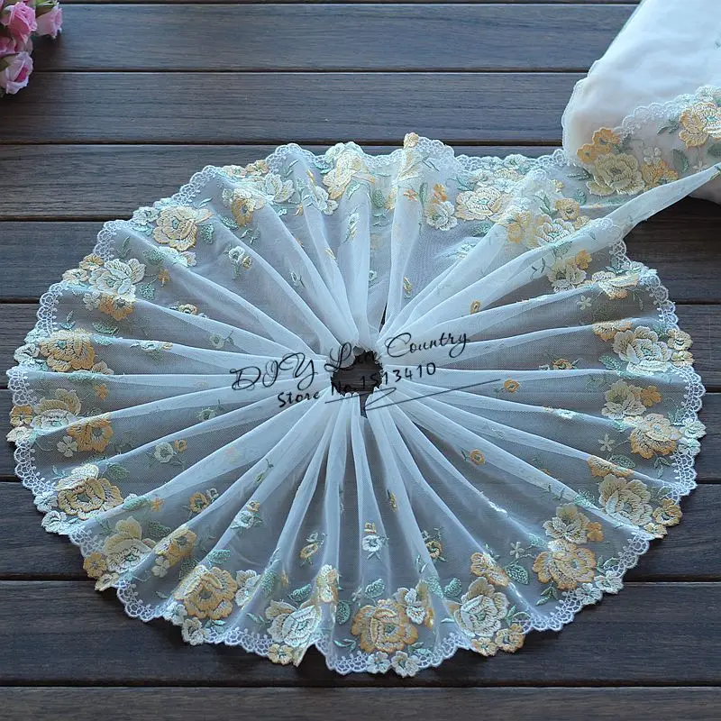 2yards/lot 20cm wide Embroidered Tulle Lace trim mesh lace trim~Tile ...