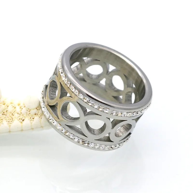 Mid number Eight link double rows crystal Ring Set for Women Girls Gift ...