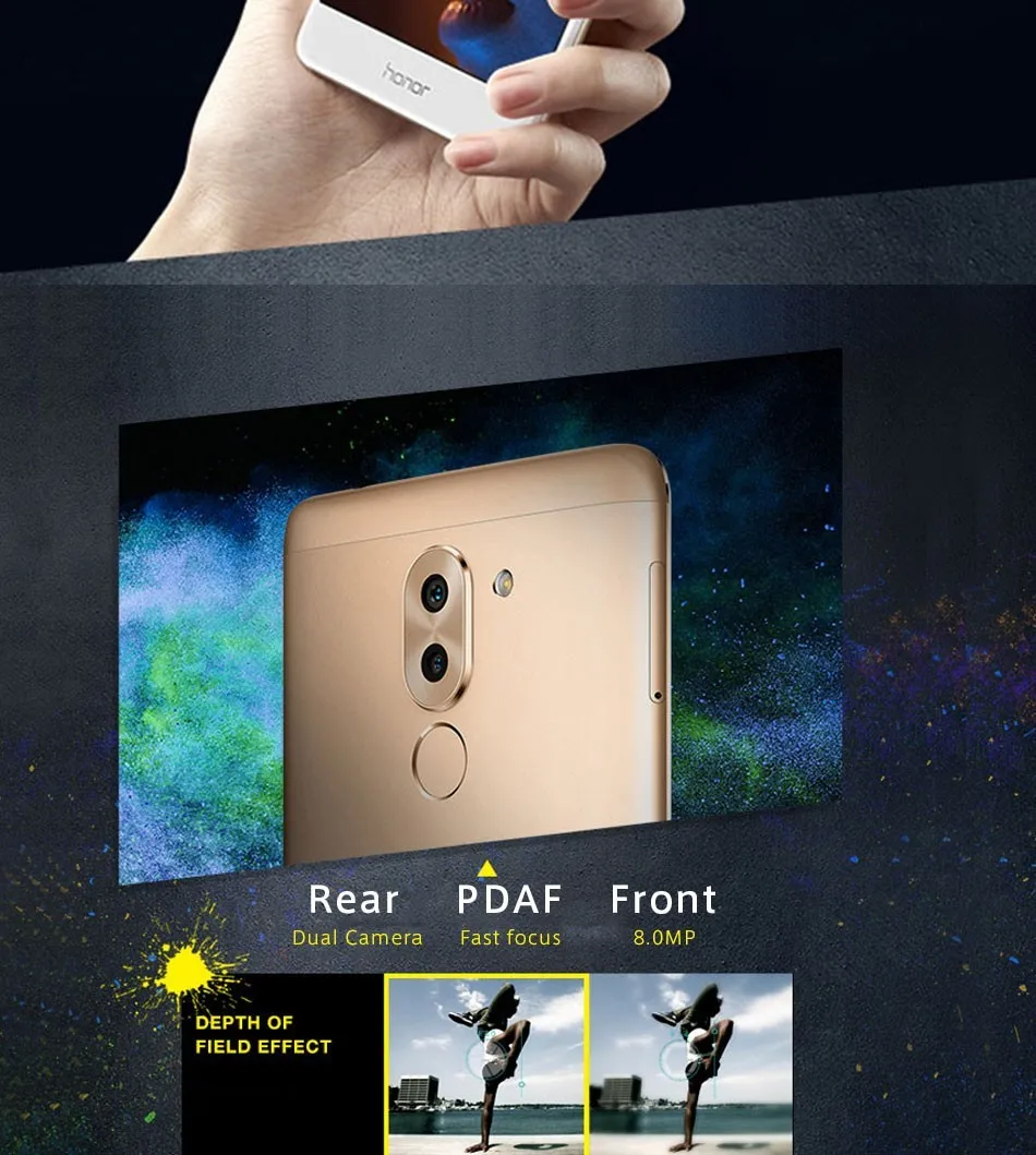 DHL Смартфон Honor 6X 4G LTE Kirin 655 Восьмиядерный отпечаток пальца 4 ГБ ОЗУ 64 ГБ ПЗУ 3 ...