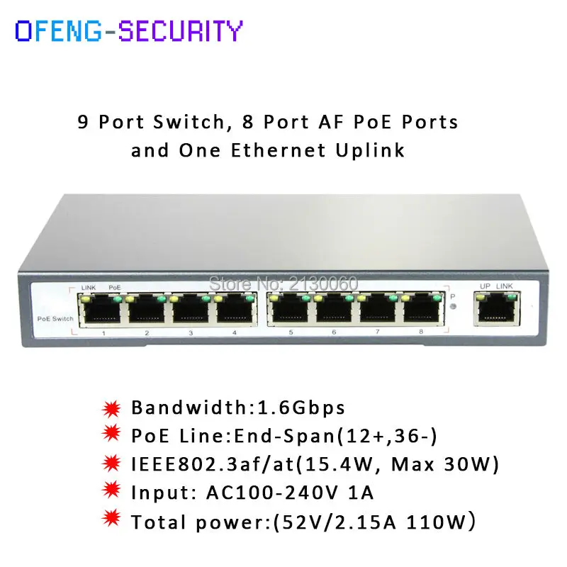 ieee 802.3af Switch 9 PORT 10/100M SWITCH WITH 8 PORT POE, IEEE 802.3af ...