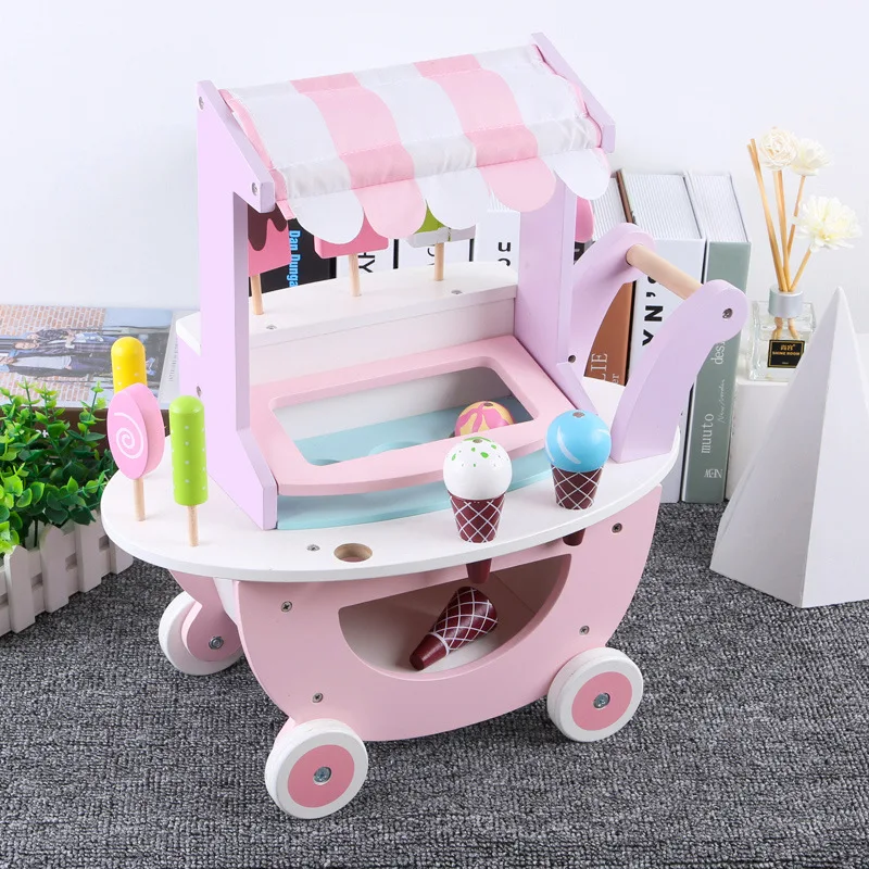 Special Product Wood Ice Cream Car Stalls Trolley House Play ...
