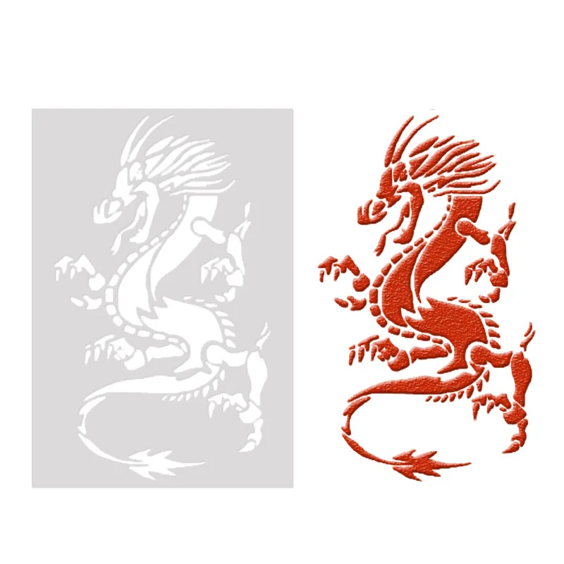 Simple Chinese Dragon Stencil