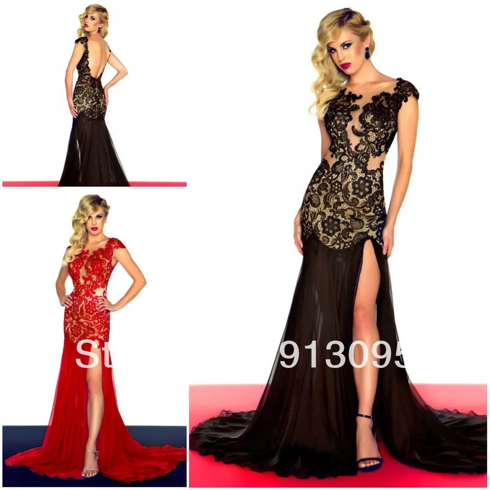 Red Lace Dress With Open Back