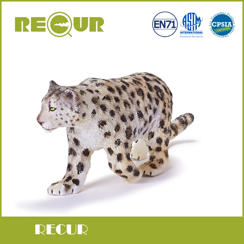 Recur Toys female Snow leopard wild Animal Model PVC Toy Hand Painted ...