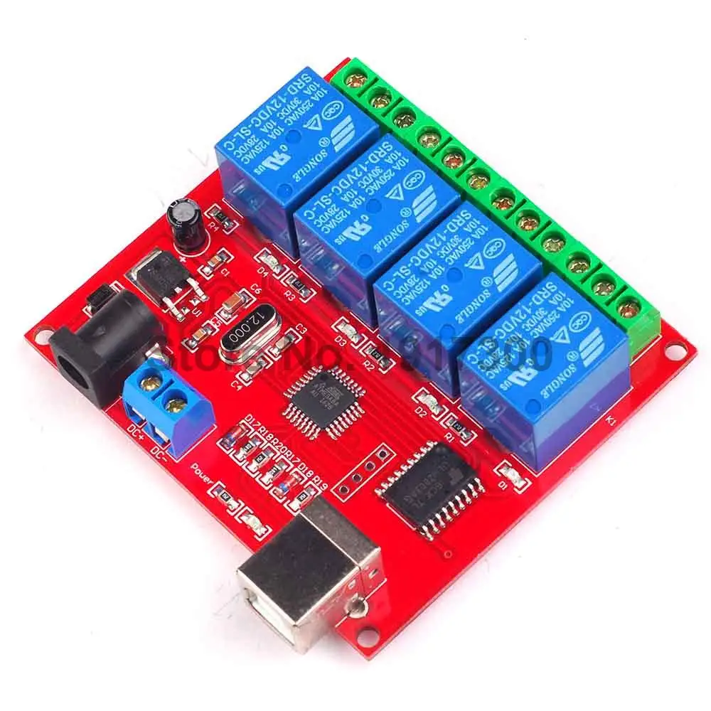 1PCS 4 Channel 12V Relay Module 4Channel Computer USB Control Switch ...