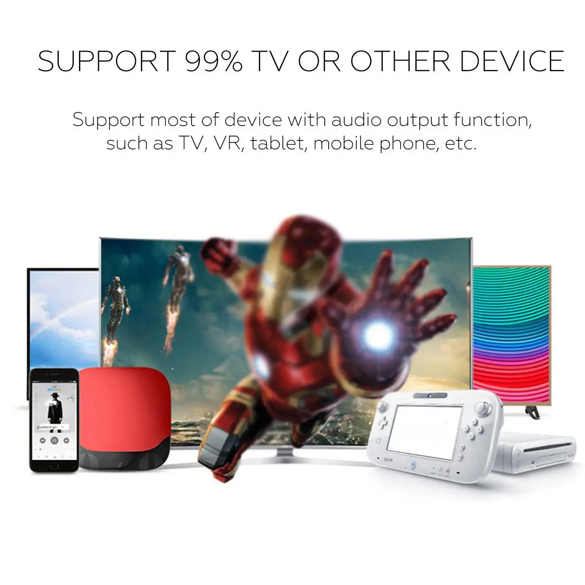 50W 100cm HiFi Detachable Wireless bluetooth Soundbar Speaker 3D ...