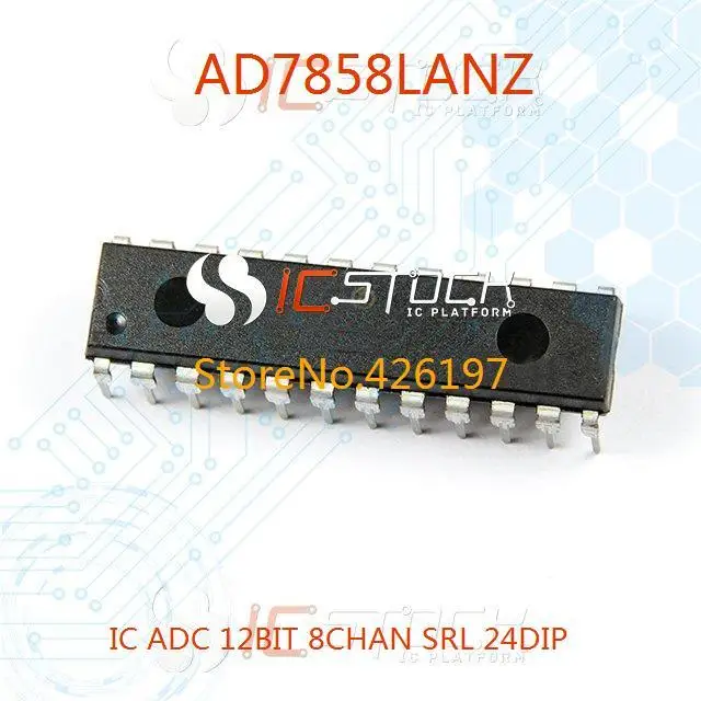 Free Shipping AD7858LANZ IC ADC 12BIT 8CHAN SRL 24DIP 7858 AD7858 1PCS ...