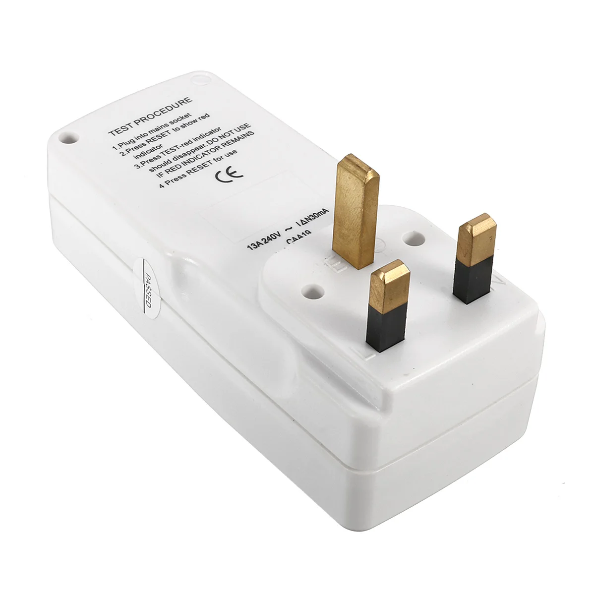 RCD Power Circuit Breaker Socket 220V 13A Safety Plug-In Test Reset ...