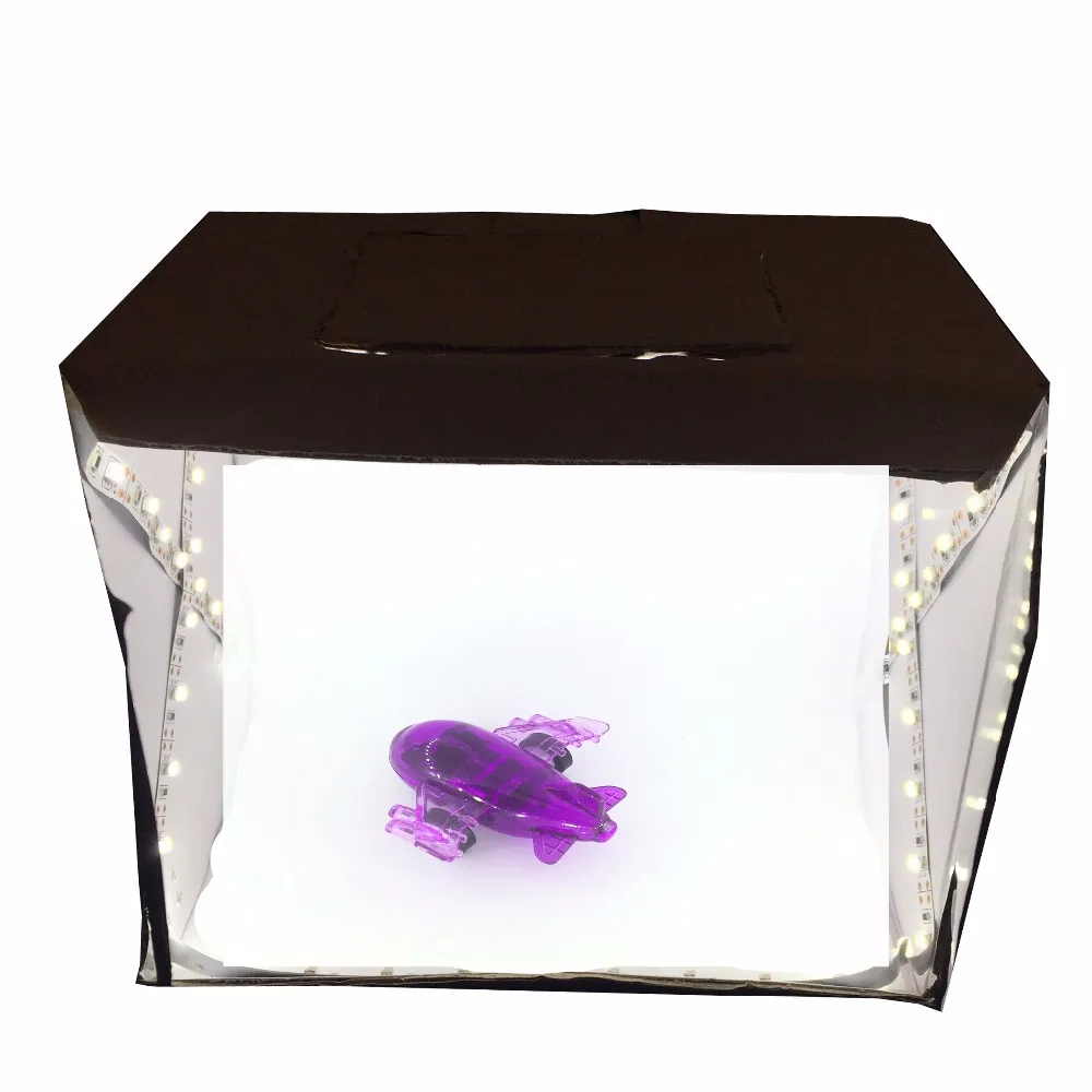 DIY 2LED Tabletop Shooting box Folding Portable Photo Video Box ...