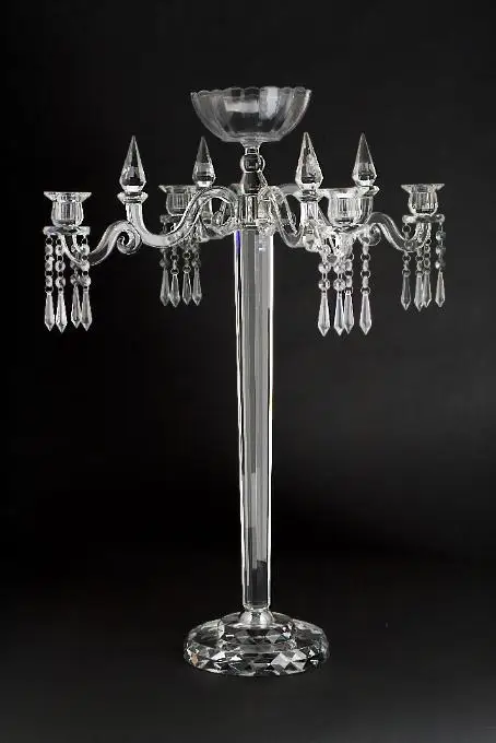 4 Arms With Flower Bowl 80cm 314inch Tall Crystal Candelabra Candle Holder Wedding Table