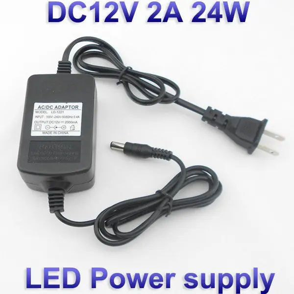 LED switching power supply adapter US plug 24W AC 100 240V to DC 12V 2A ...