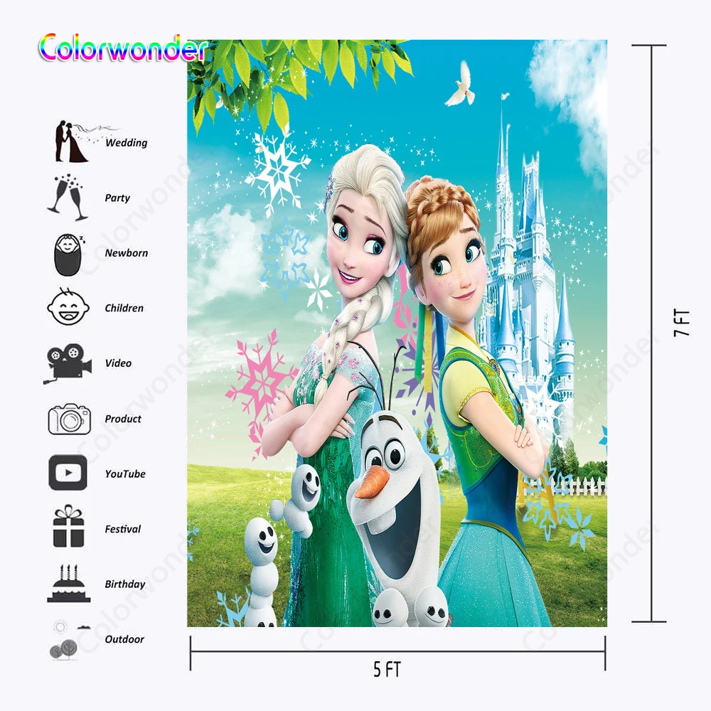 Fairy Tale World Photography Background Frozen Queen Elsa with Princess ...