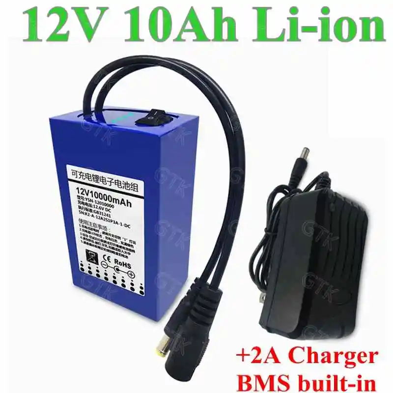 Lithium Ion Rechargeable Battery 12v 10 Ah
