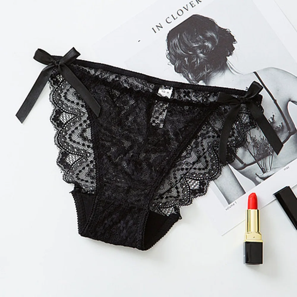 Womens Seamless Underwear Intimates Lace See Through Briefs Ultra Thin ...