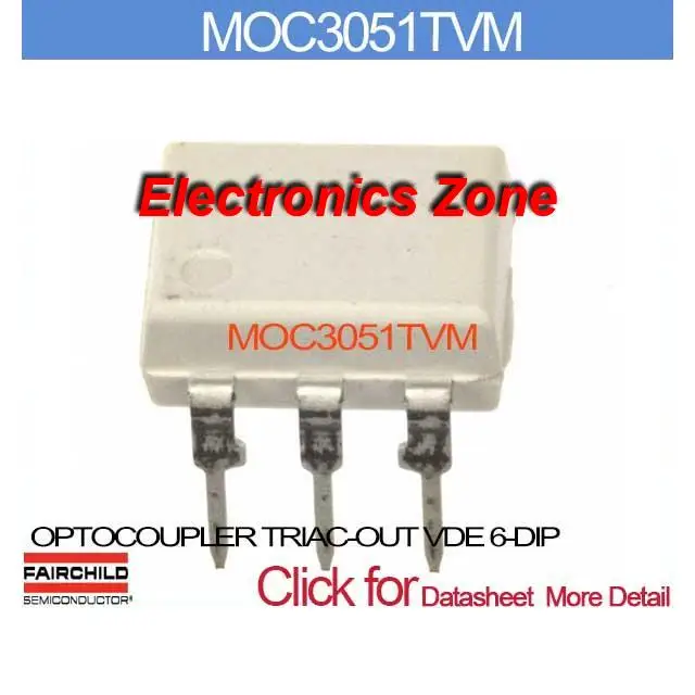 MOC3051TVM OPTOCOUPLER TRIAC OUT VDE 6 DIP MOC3051TVM 3051 MOC3051 ...