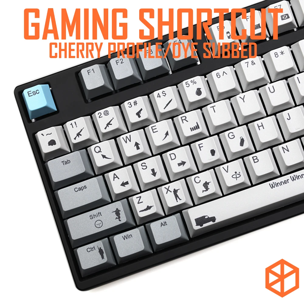 muted colorway PUBG gaming shortcut key Cherry profile Dye Sub Keycap ...
