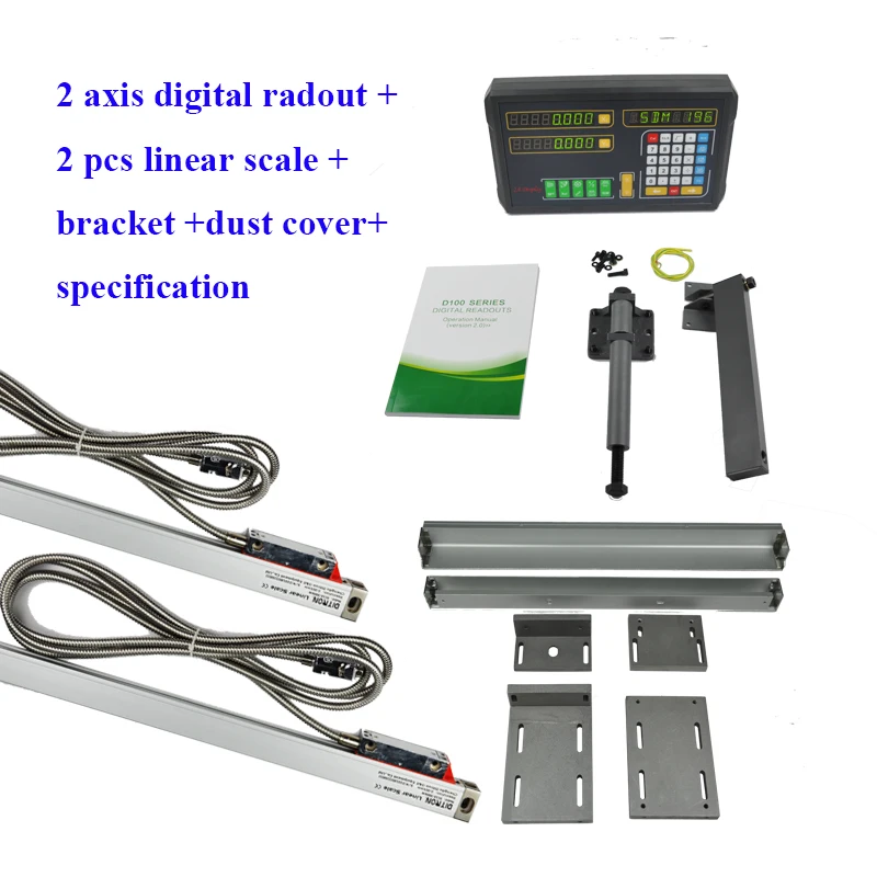 2 Axis Precision Linear Scale Digital Readout DRO for Milling Lathe ...