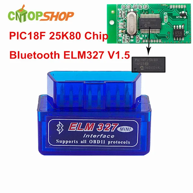 25K80 Chip ELM327 Bluetooth Scanner ELM327 V1.5 OBD2 Code Reader With ...
