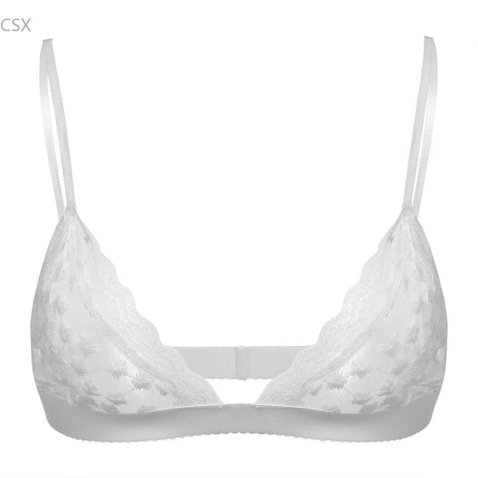 MwOiiOwM Sexy Lace Bralette Bra Ultra Thin Black Wireless Backless Bras ...