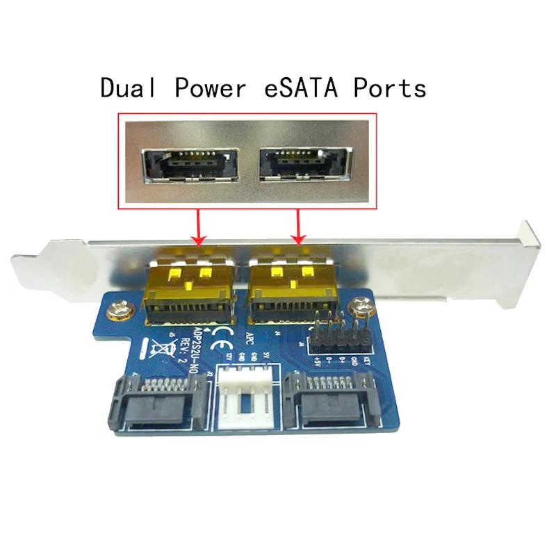 5v 12v Power Over Esata To Dual Sata Adapter Esata Usb Port With Low Profile Bracket In Add On