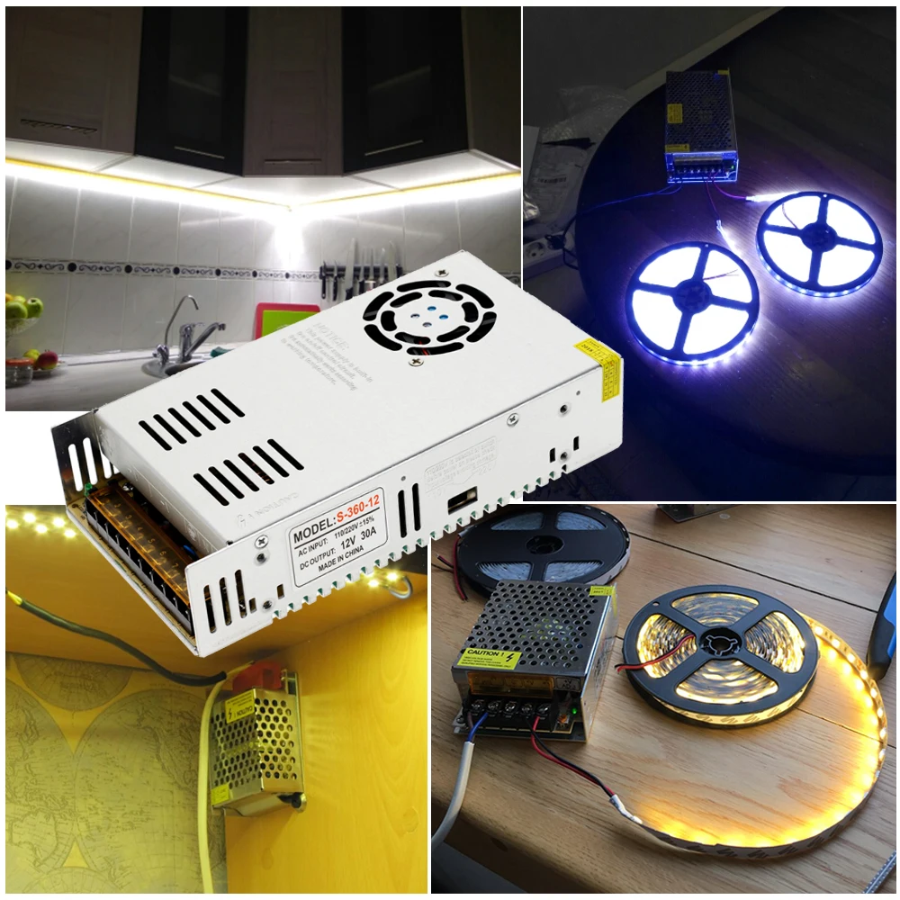 12 V светодиодный Трансформаторы освещения 1A 2A 5A 8.3A 10A 15A 16.7A ...