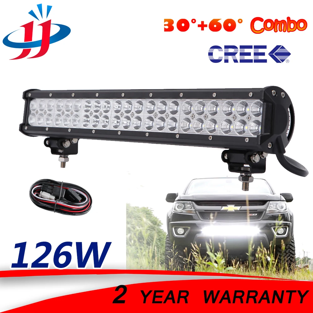 126w LED Light Bar Flood Spot COMBO Roof Lamp Offroad truck 4x4 SUV UTE ...