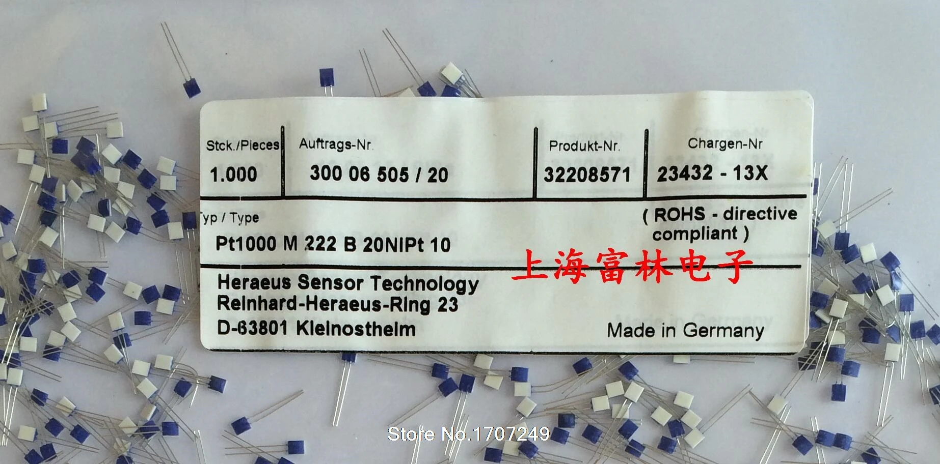 Heraeus Sensor de temperatura de película fina, chips de resistencia de ...