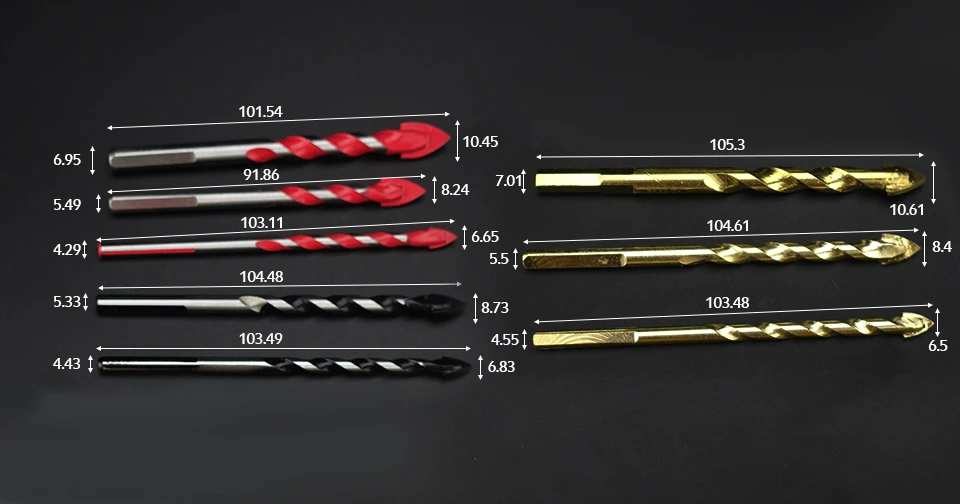 6 мм 8 мм Твист лопата сверла треугольник шестигранный хвостовик сверла ...