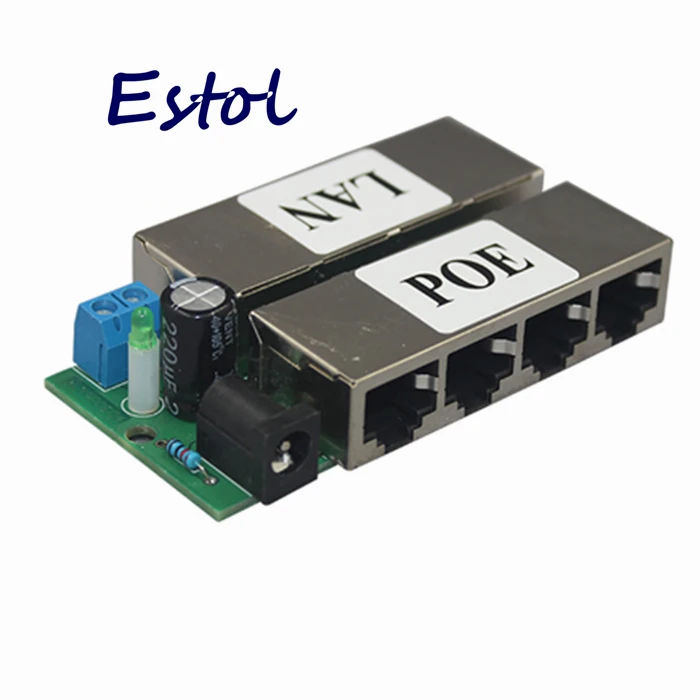 Free shipping 4 LAN Ports Passive POE adapter Pin 4 5/7 8 Power Over ...