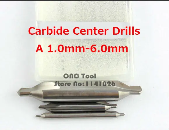 1pcs Carbide Center Drill A-type 1.0mm~6.0mm 60 Degrees Center Drills ...