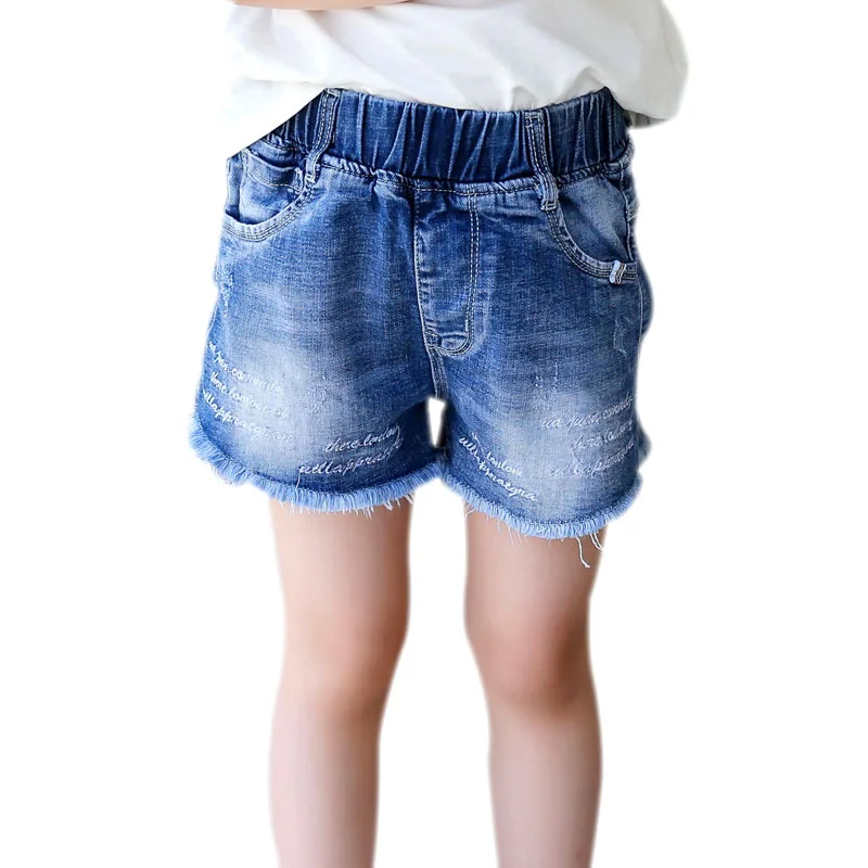 Kids Denim Shorts Baby Girls Summer Clothes Letter Embroidery Deckle ...