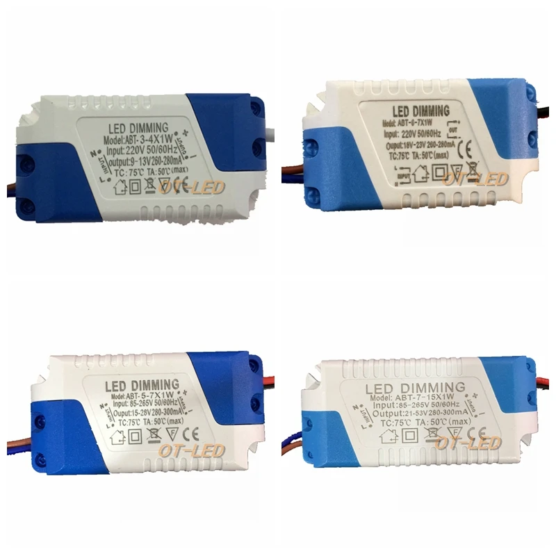 Dimmable Isolated 300mA 3-4x1W 5x1W 6-7x1W Led Driver 3W 4W 5W 6W 7W 9W ...