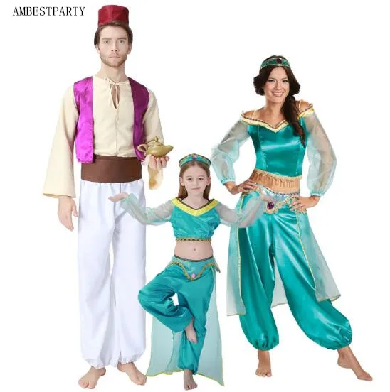 Hot Carnaval Traje Cosplay Roupas de Festa Para crianças Adulto Aladdin ...