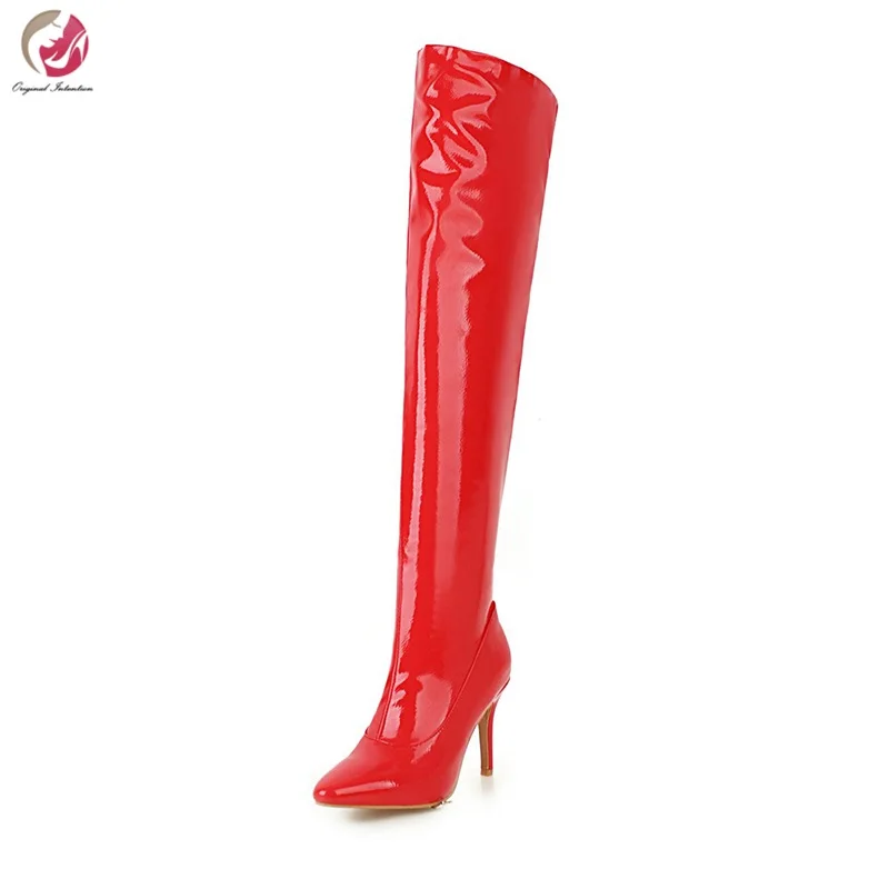 Original Intention Women Over The Knee Boots Stylish Pointed Toe Thin