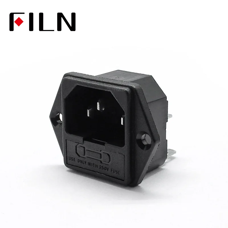 AC-04 Power Socket Fuse Switch Connector Plug Connector 3 Pins With 10A ...