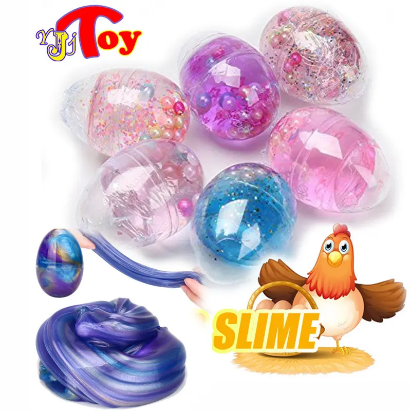 Egg box fluffy slime Hand Gum Playdough Fruit clear Slime Lizun toys ...