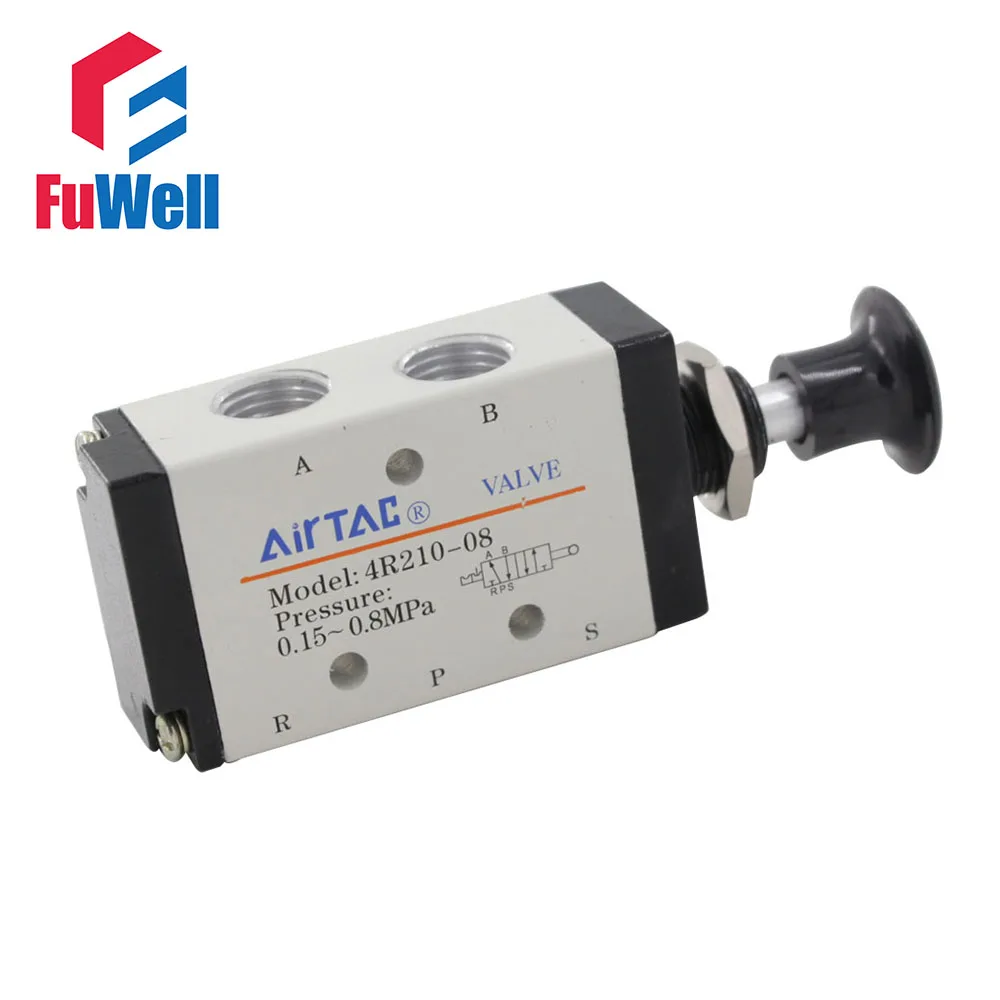 4R210 08 Pneumatic Solenoid Valve 1/4" PT Hand Operated Air Valve 5 ...