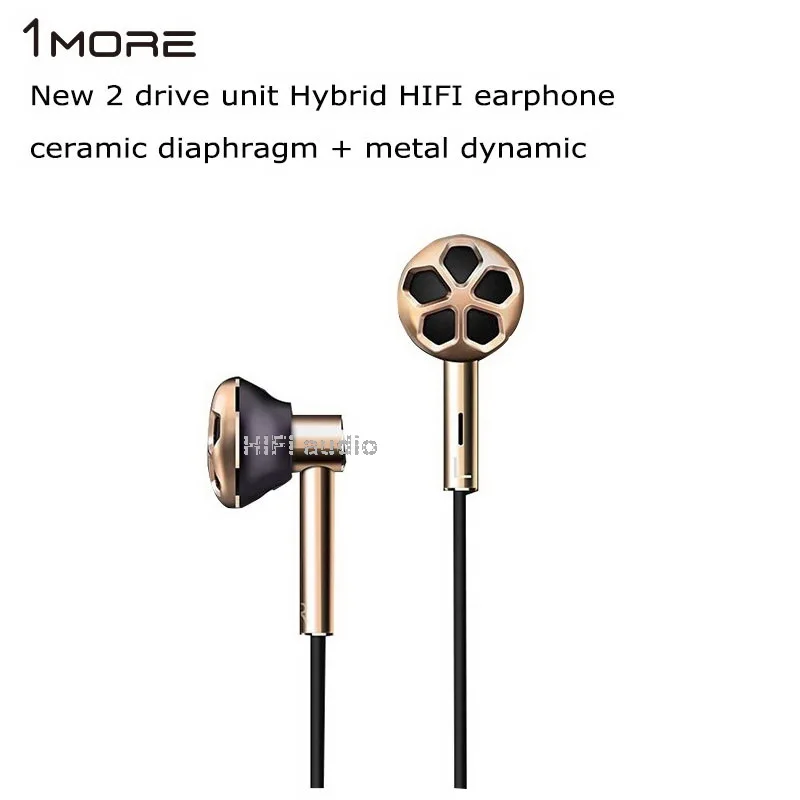 1MORE E1008 Hybird headphone double dynamic Unit earphone HIFI stereo ...