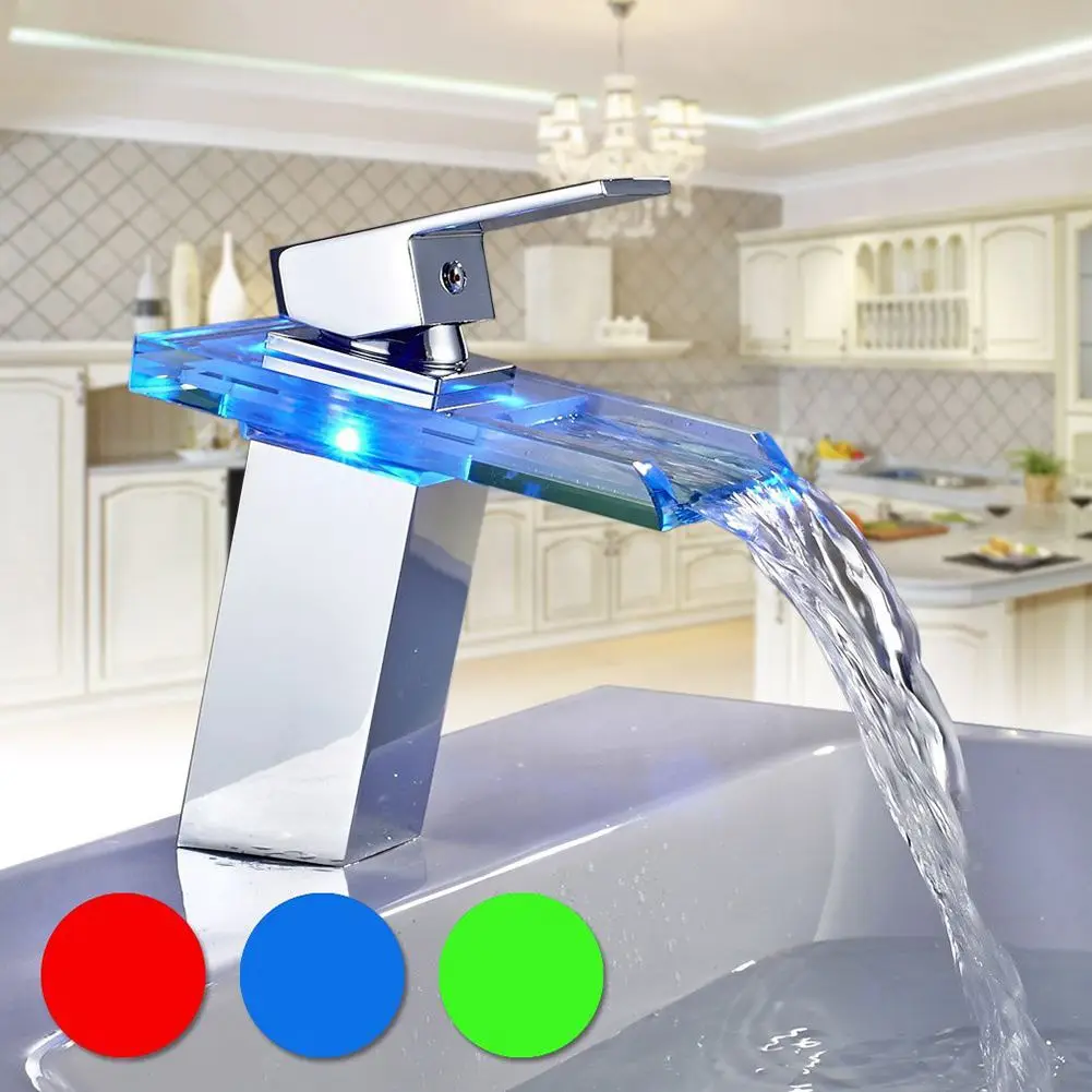 Hot sale New Kitchen Garden Bathroom Basin Beautiful Led Glass ...