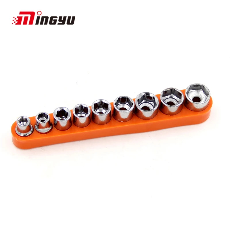 9PCS Hex Socket Set Hexagon Drive Sockets Adapter Conversion Square 1/4 ...