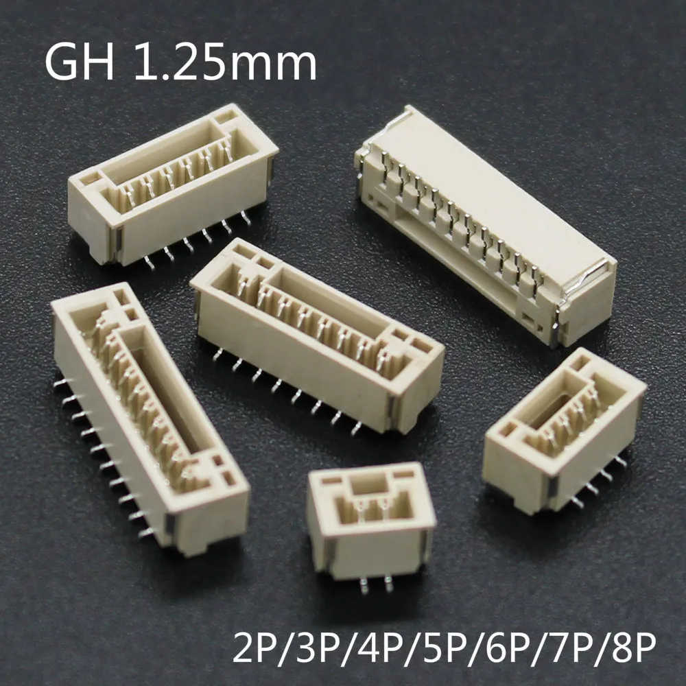20Pcs GH 1.25mm with lock connector patch Vertical SMT 2/3/4/5/6/78P GH1.25