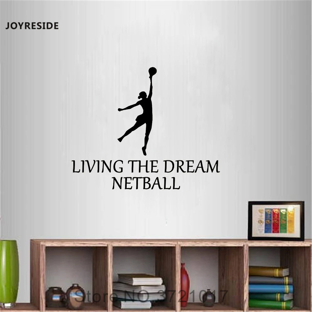Joyreside Living The Dream Wall Netball Decal Vinyl Sticker Art Home ...