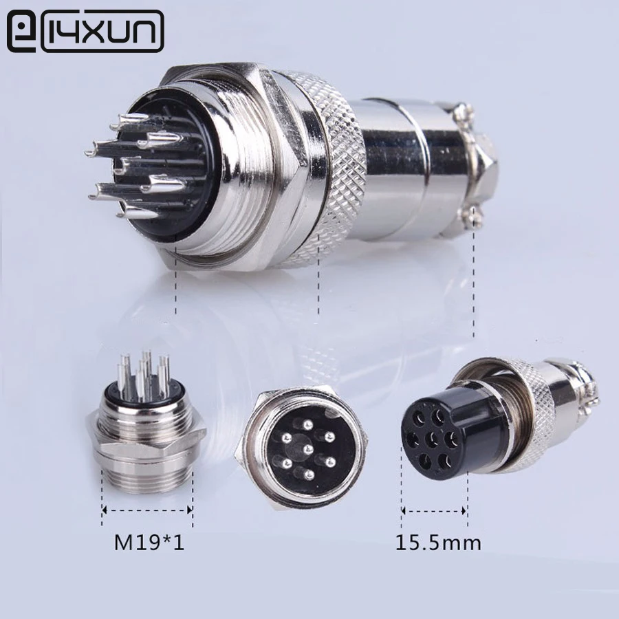 1 set GX20 7 Pin Male Female Aviation Plug Socket M19 Wire Panel ...