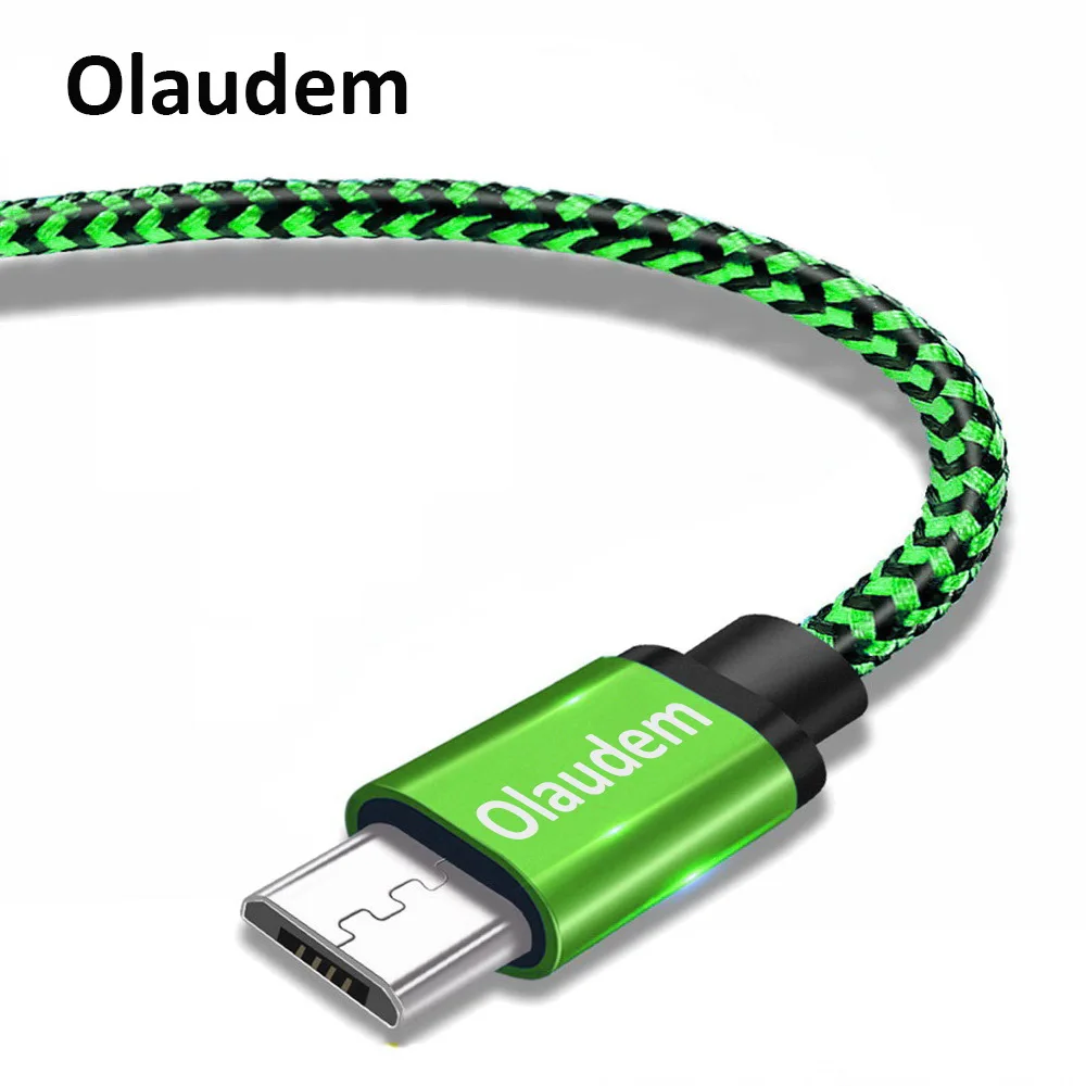 Olaudem Micro USB Cable 2m 3m Nylon Braided Charging For Samsung USB ...