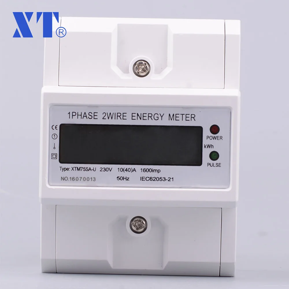 Single Phase Din Rail Energy Meter Current Voltage Power Meter ...