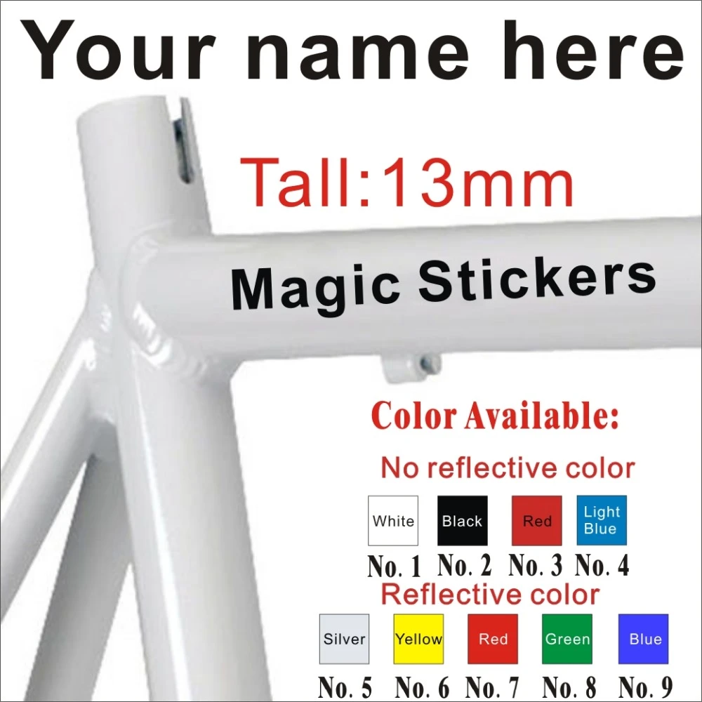 2x 13mm Tall Custom Name Bike Decal Cycling Frame Id Sticker Pro (set ...
