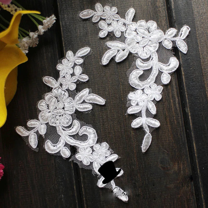 Free Ship Lace applique smd beige black car lace patches home ...