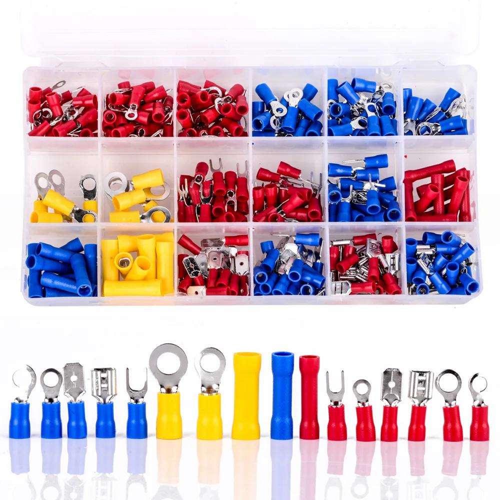 300Pcs New Assorted Insulated Electrical Wire Crimp Terminals Connector ...