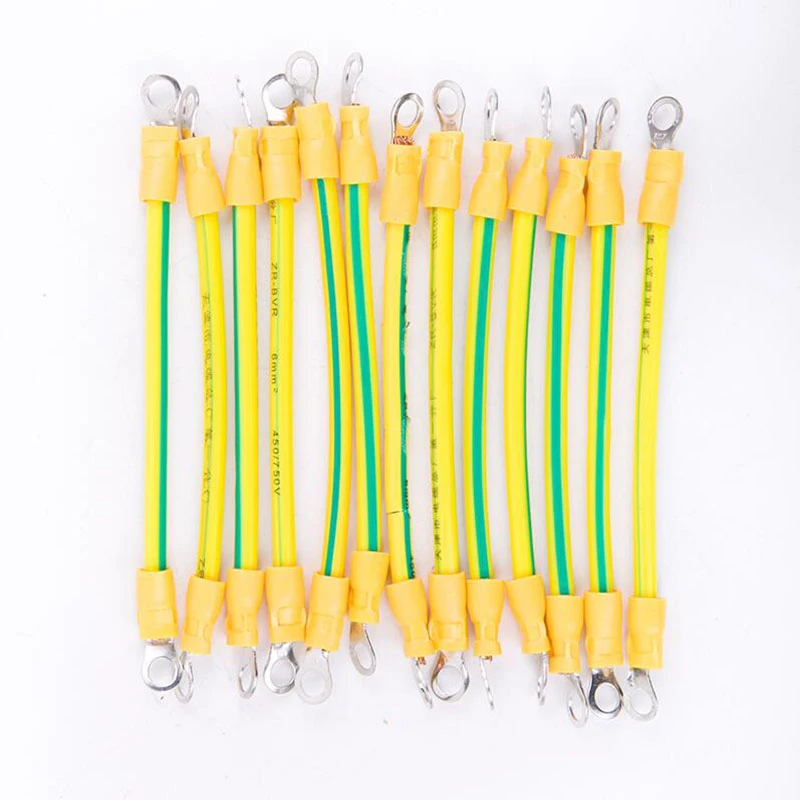 Ground wire yellow green color grounding cable bridge jumper room ...