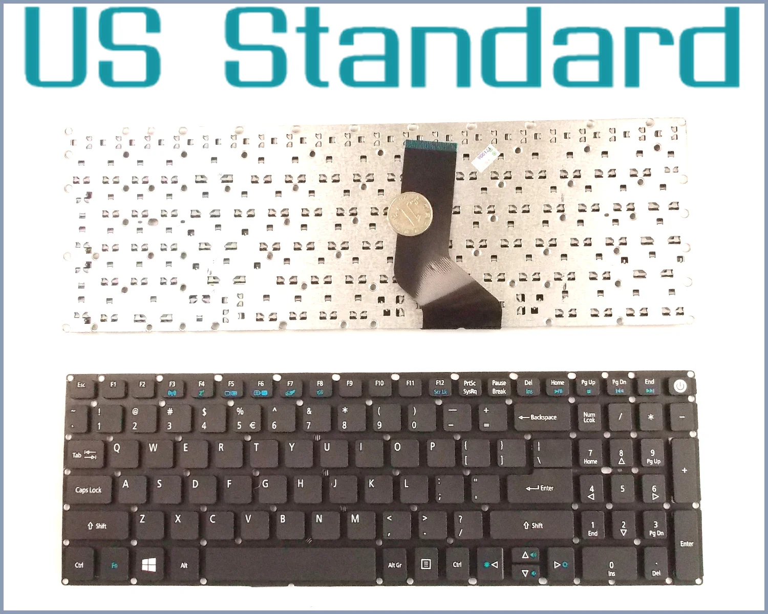 Laptop Us Layout Keyboard For Acer Aspire E5-522 E5-522g E5-522t E5-522 ...